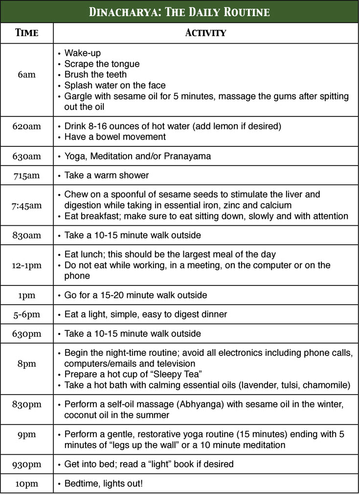 Dinacharya The Essential Daily Routine