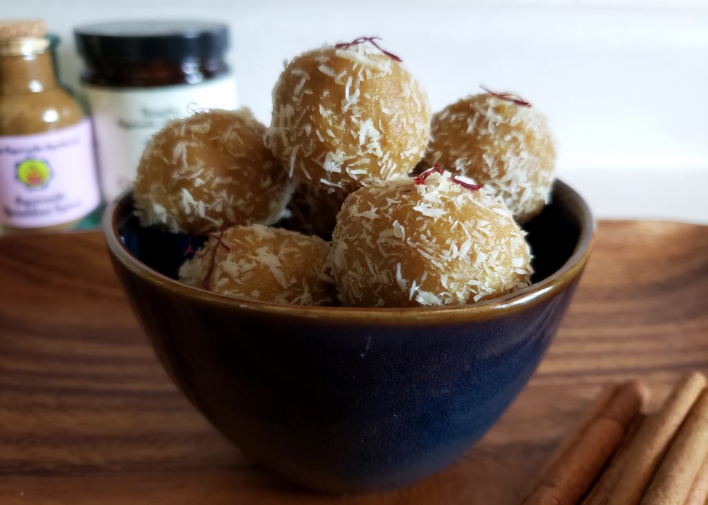 Saffron Spiced Laddu - Svastha Ayurveda
