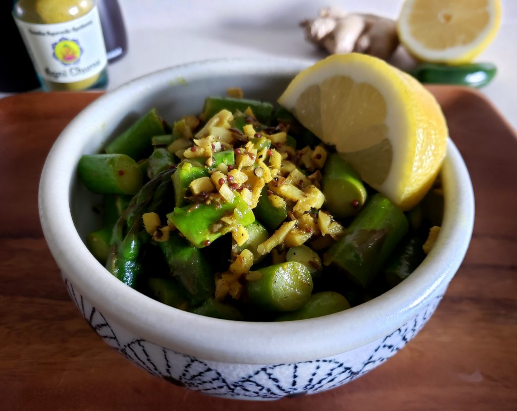 Spicy Springtime Lemon Asparagus Subji - Svastha Ayurveda