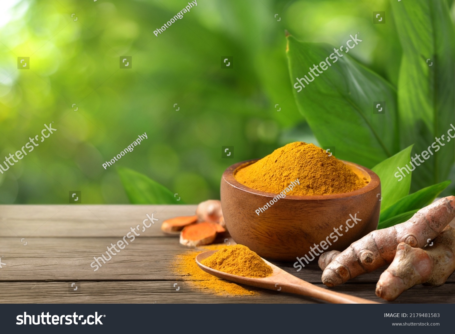 stock-photo-turmeric-curcumin-powder-and-fresh-rhizome-with-turmeric ...