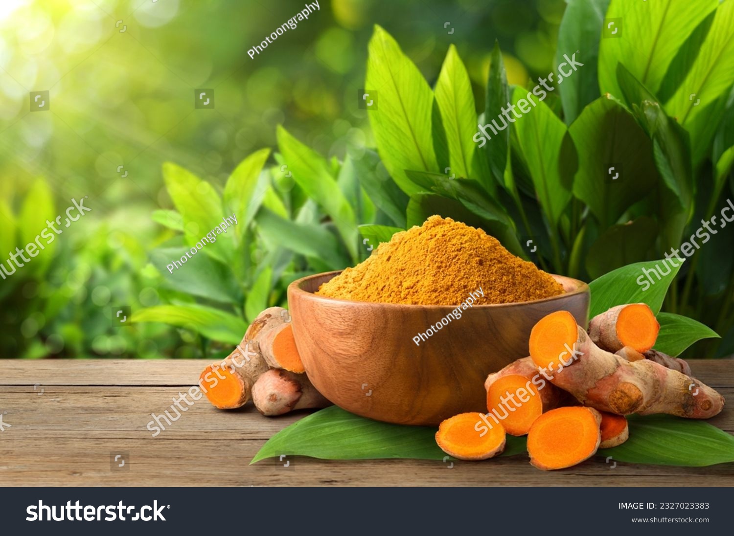 stock-photo-turmeric-curcumin-powder-and-fresh-rhizome-with-turmeric ...